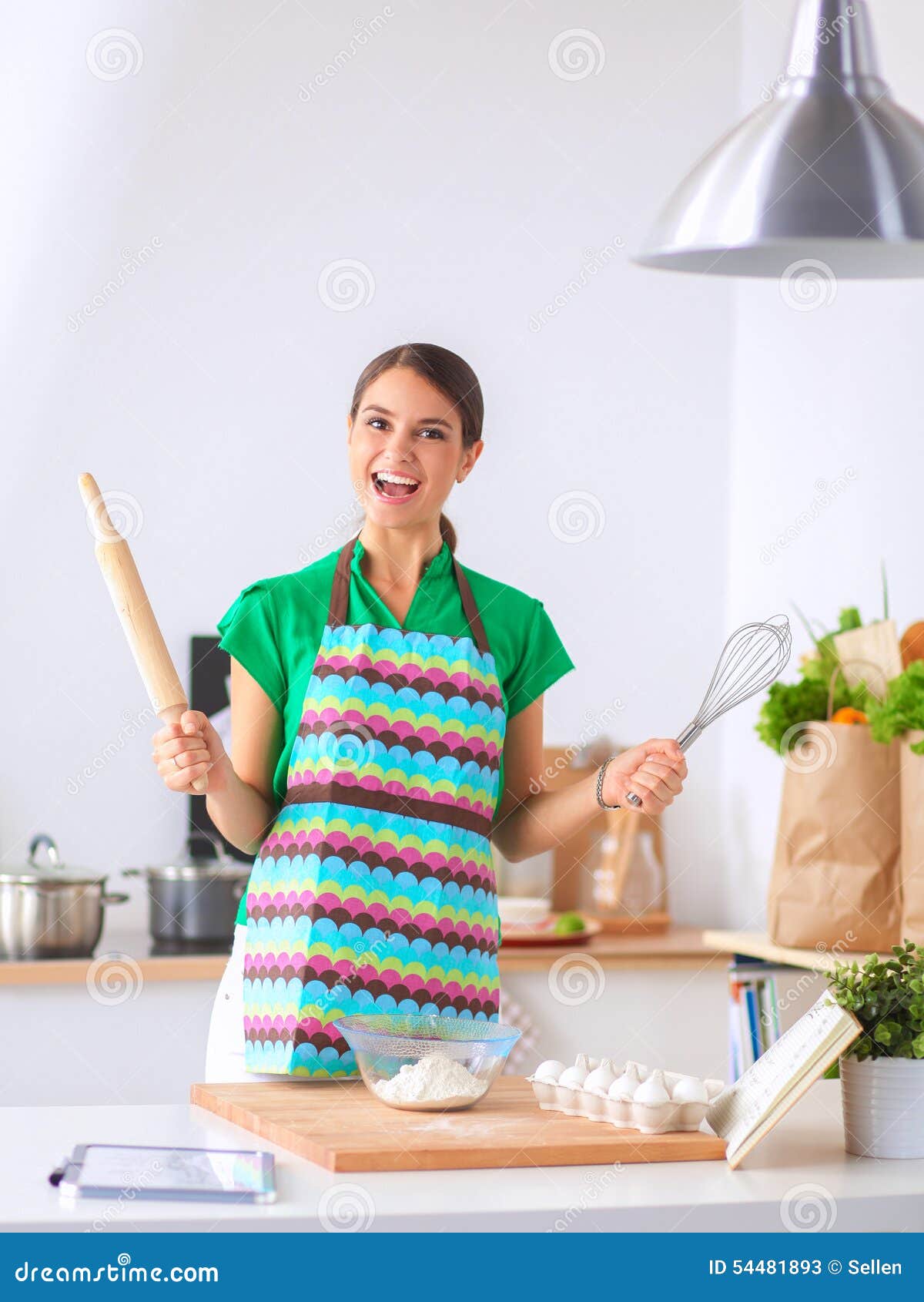Woman is Making Cakes in the Kitchen Stock Image - Image of housewife ...