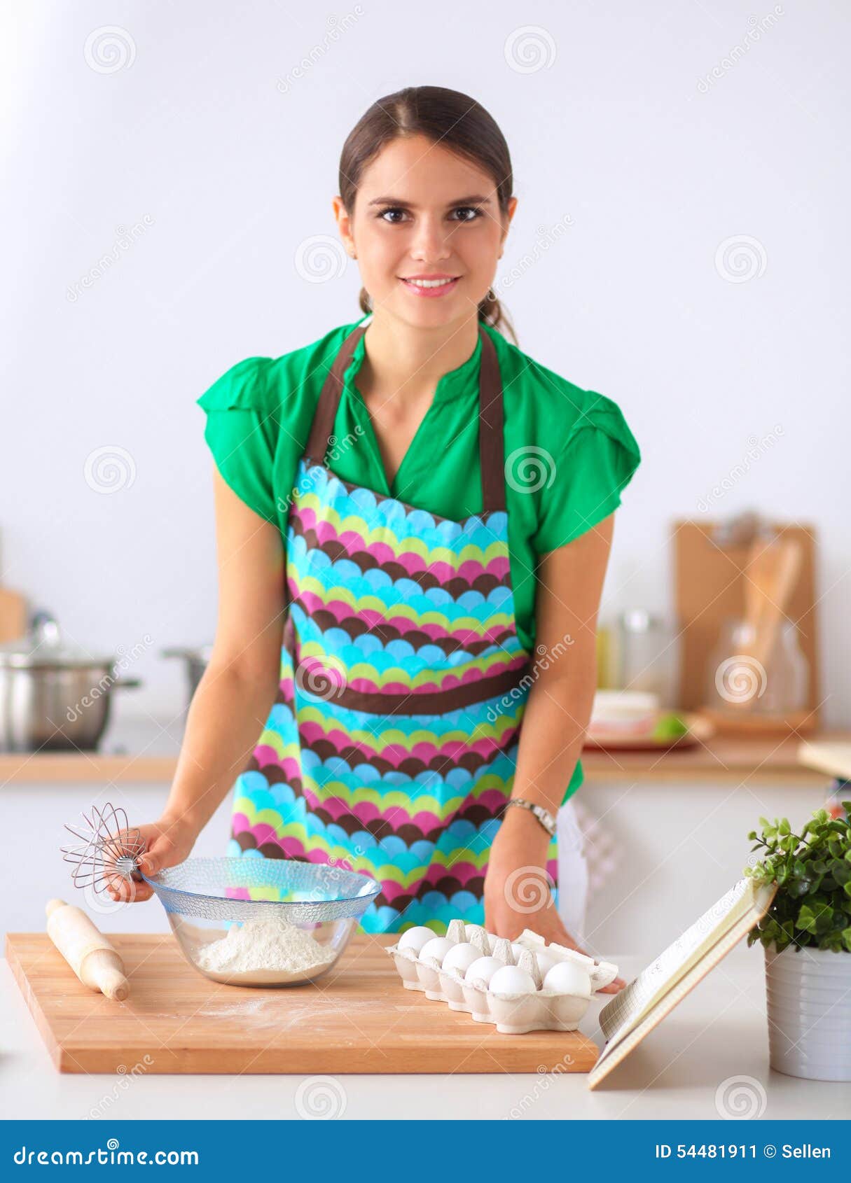 Woman is Making Cakes in the Kitchen Stock Image - Image of house ...