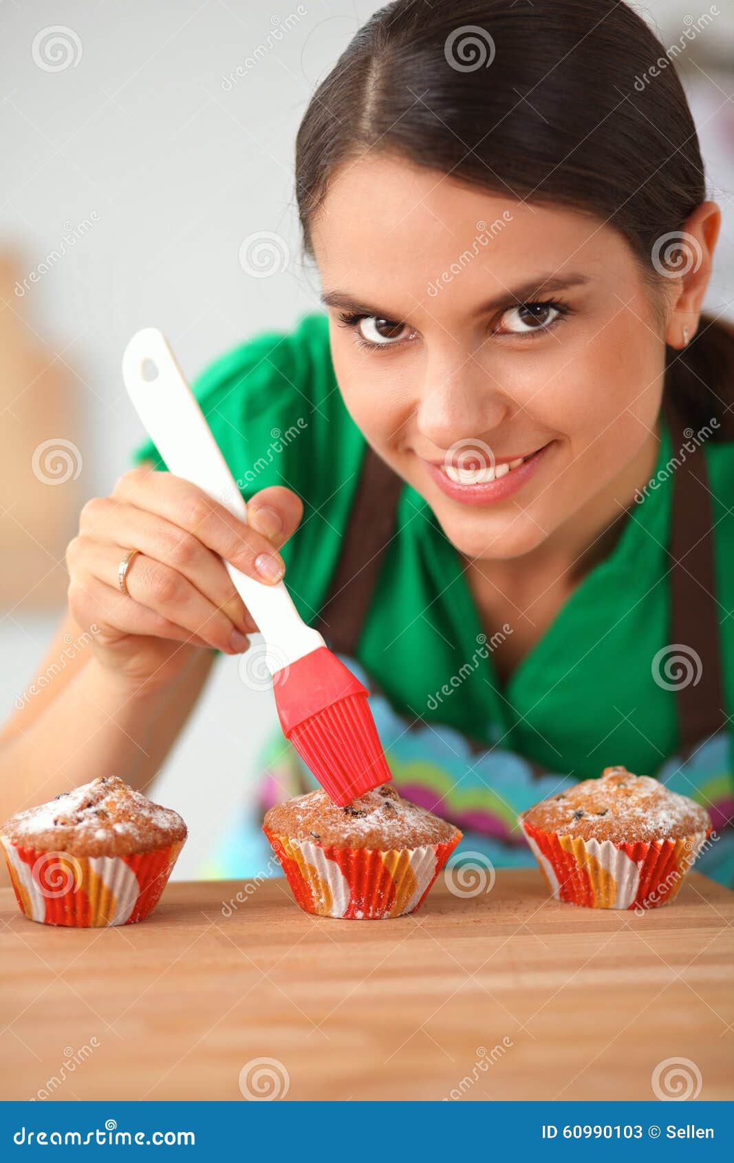 Woman is Making Cakes in the Kitchen Stock Image - Image of baking ...