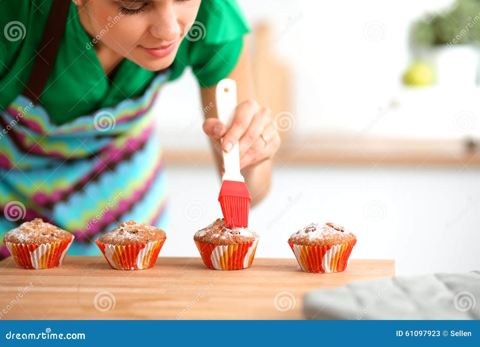 Woman is Making Cakes in the Kitchen Stock Image - Image of smiling ...