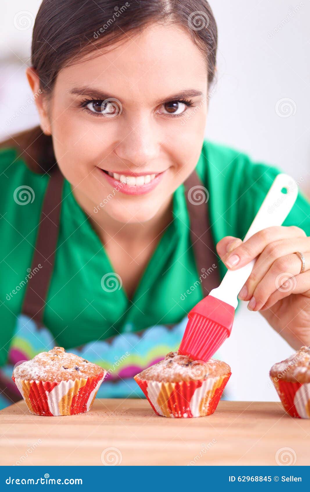 Woman is Making Cakes in the Kitchen Stock Image - Image of home, adult ...