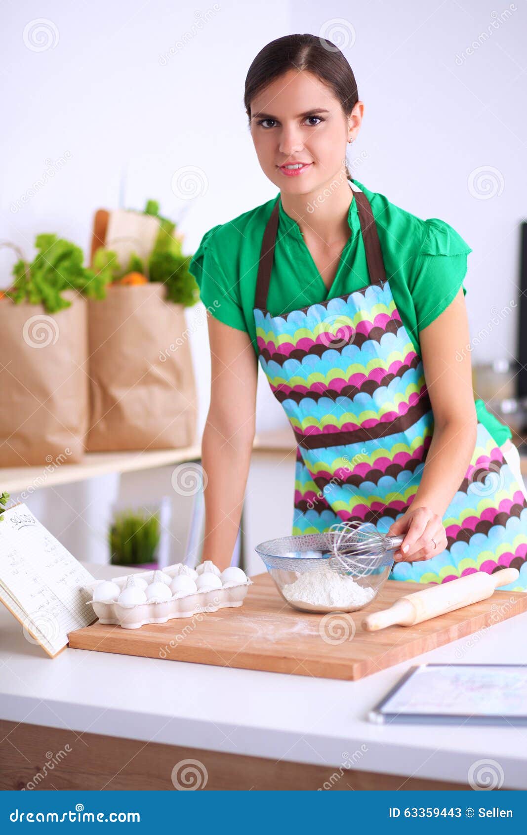 Woman is Making Cakes in the Kitchen Stock Image - Image of preparation ...