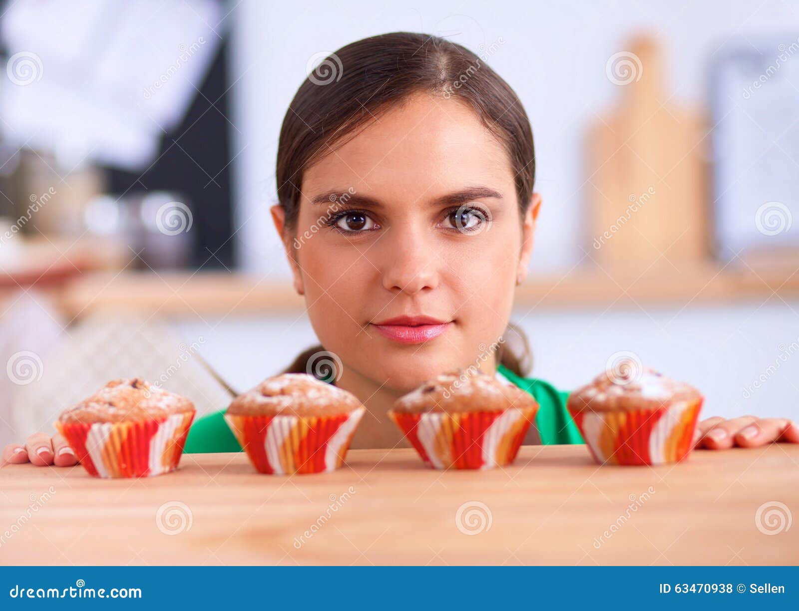 Woman is Making Cakes in the Kitchen Stock Photo - Image of cooking ...