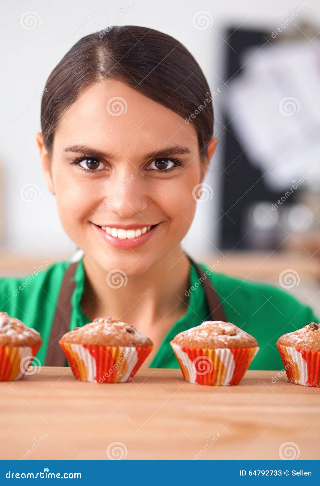 Woman is Making Cakes in the Kitchen Stock Image - Image of house ...