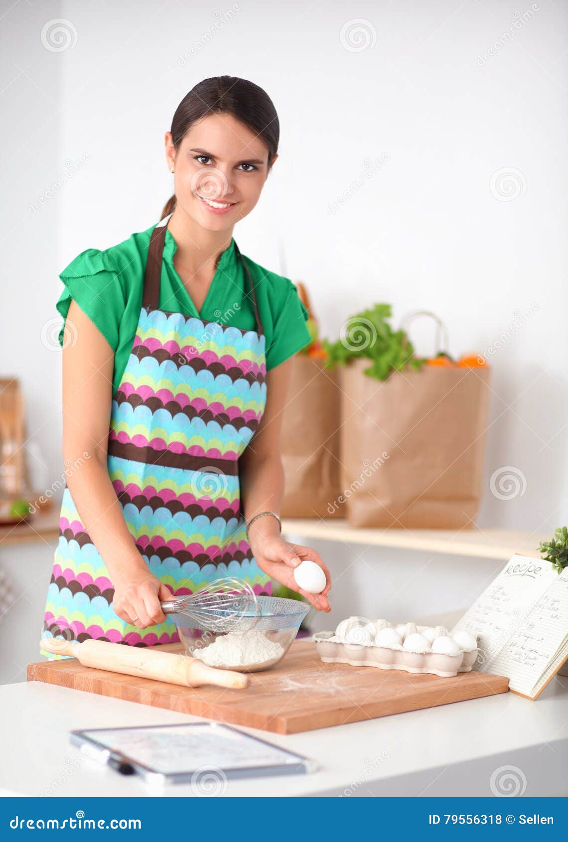 Woman is Making Cakes in the Kitchen Stock Photo - Image of fresh ...