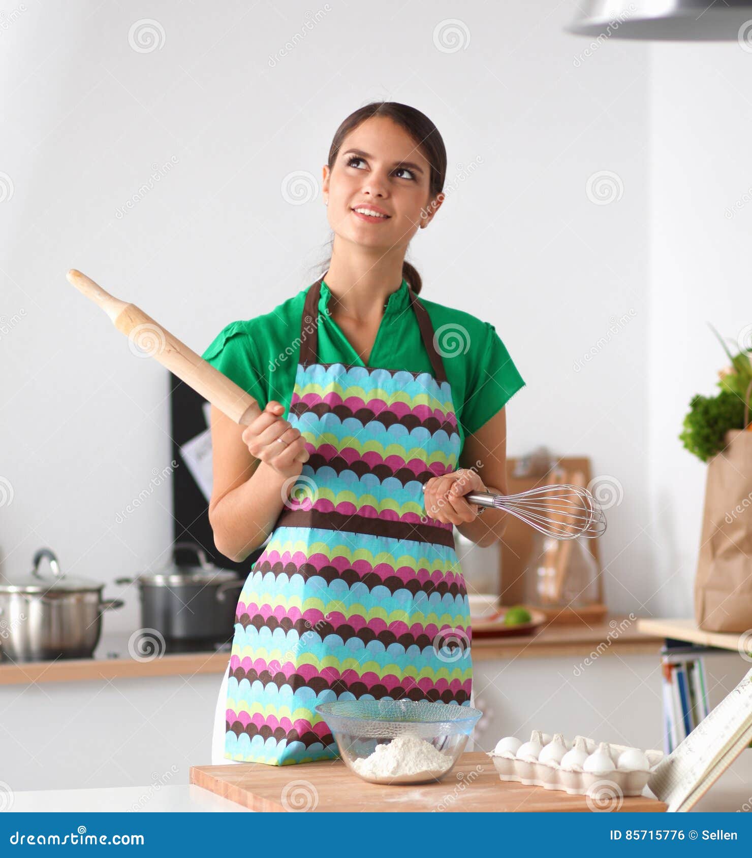Woman is Making Cakes in the Kitchen Stock Photo - Image of homemade ...