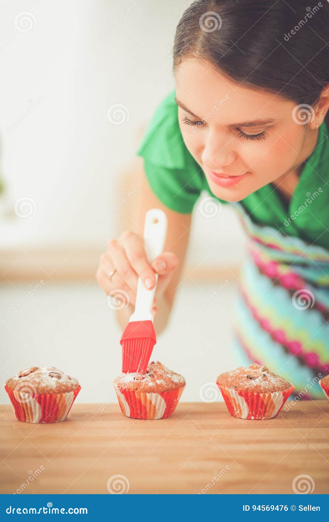 Woman is Making Cakes in the Kitchen Stock Photo - Image of woman ...