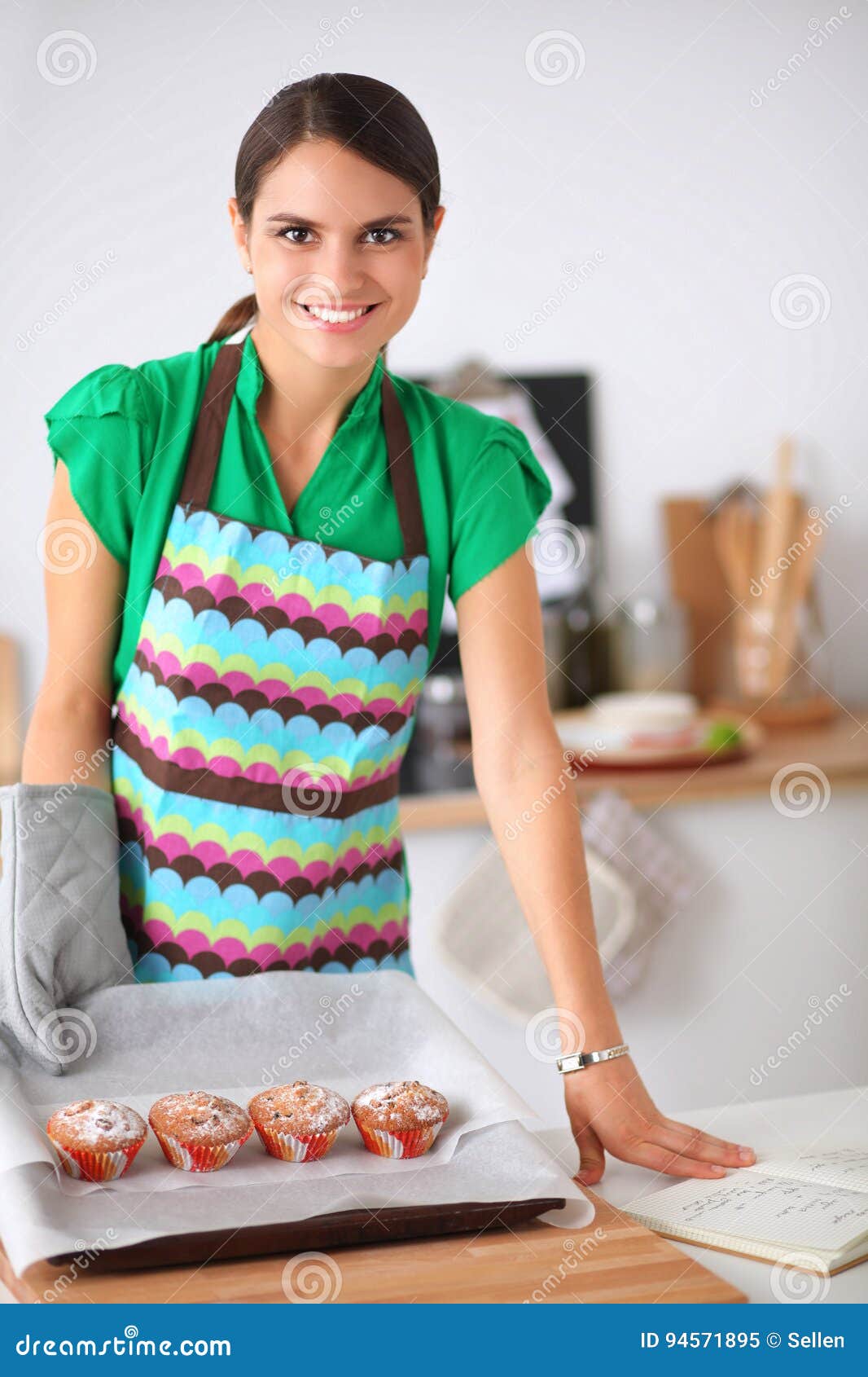 Woman is Making Cakes in the Kitchen Stock Image - Image of cooking ...
