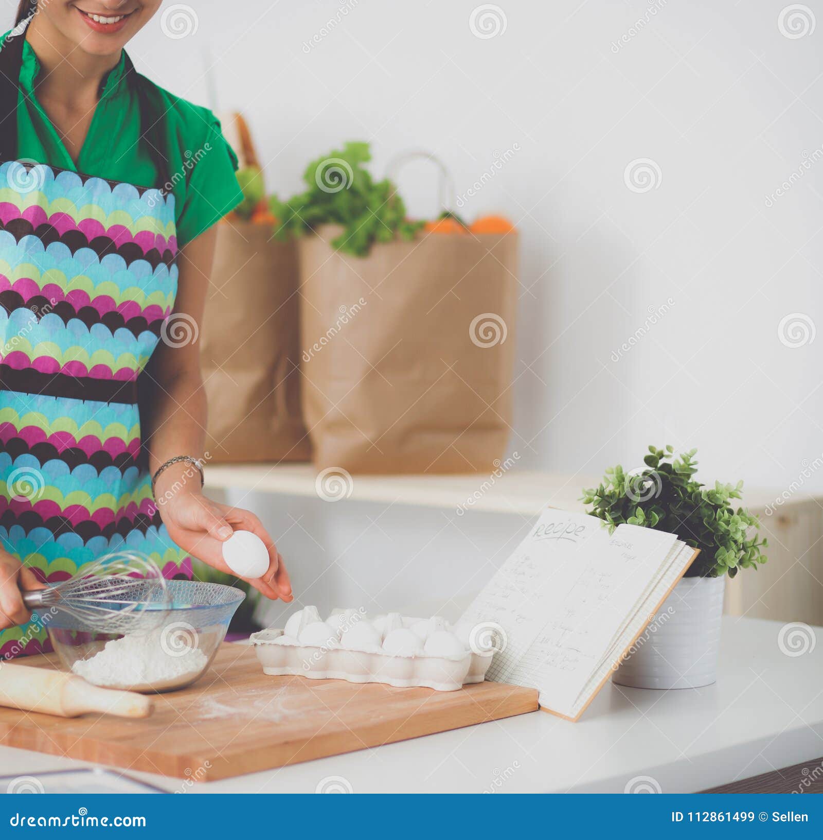 Woman is Making Cakes in the Kitchen Stock Image - Image of home ...