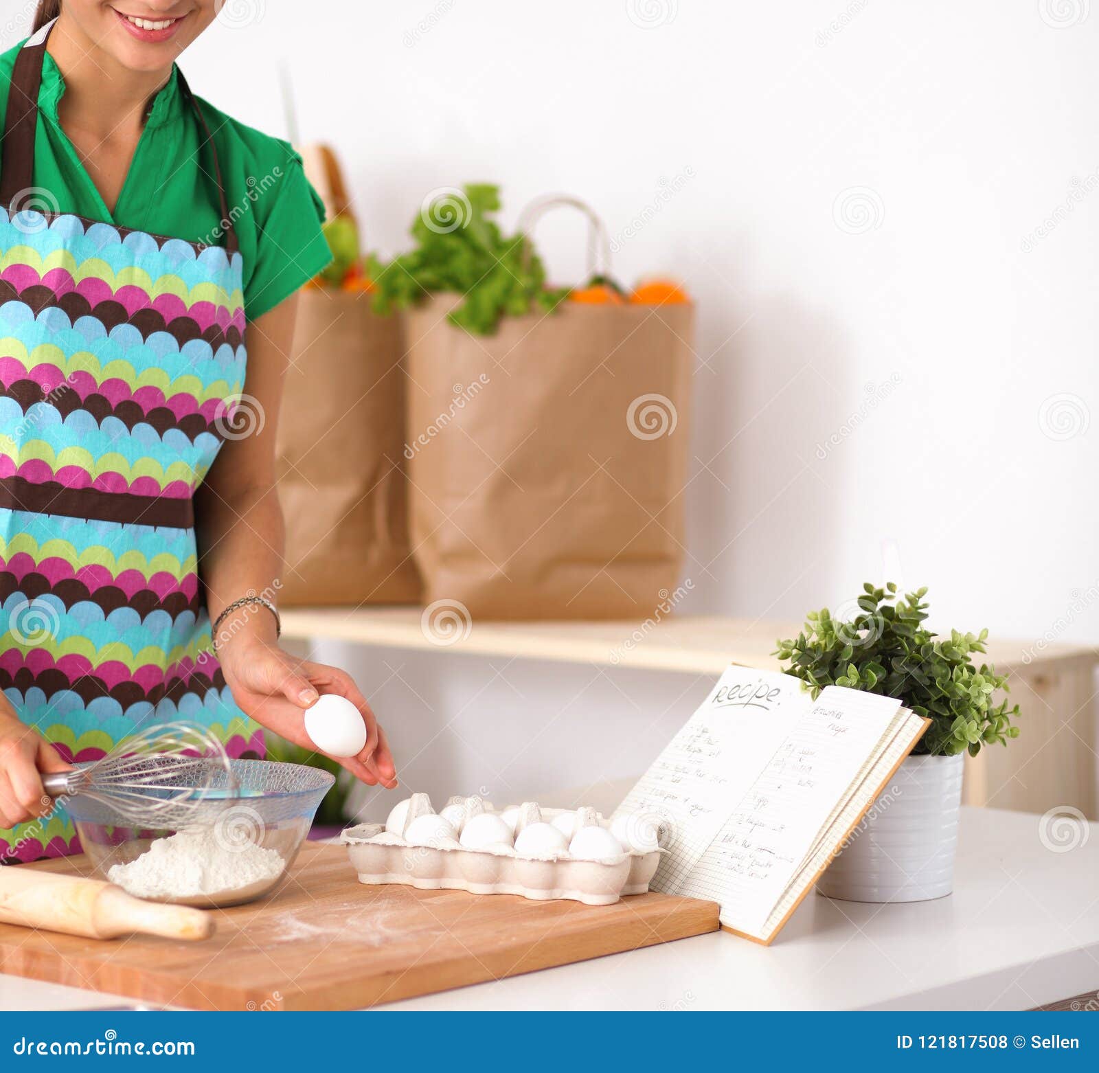 Woman is Making Cakes in the Kitchen Stock Photo - Image of person ...