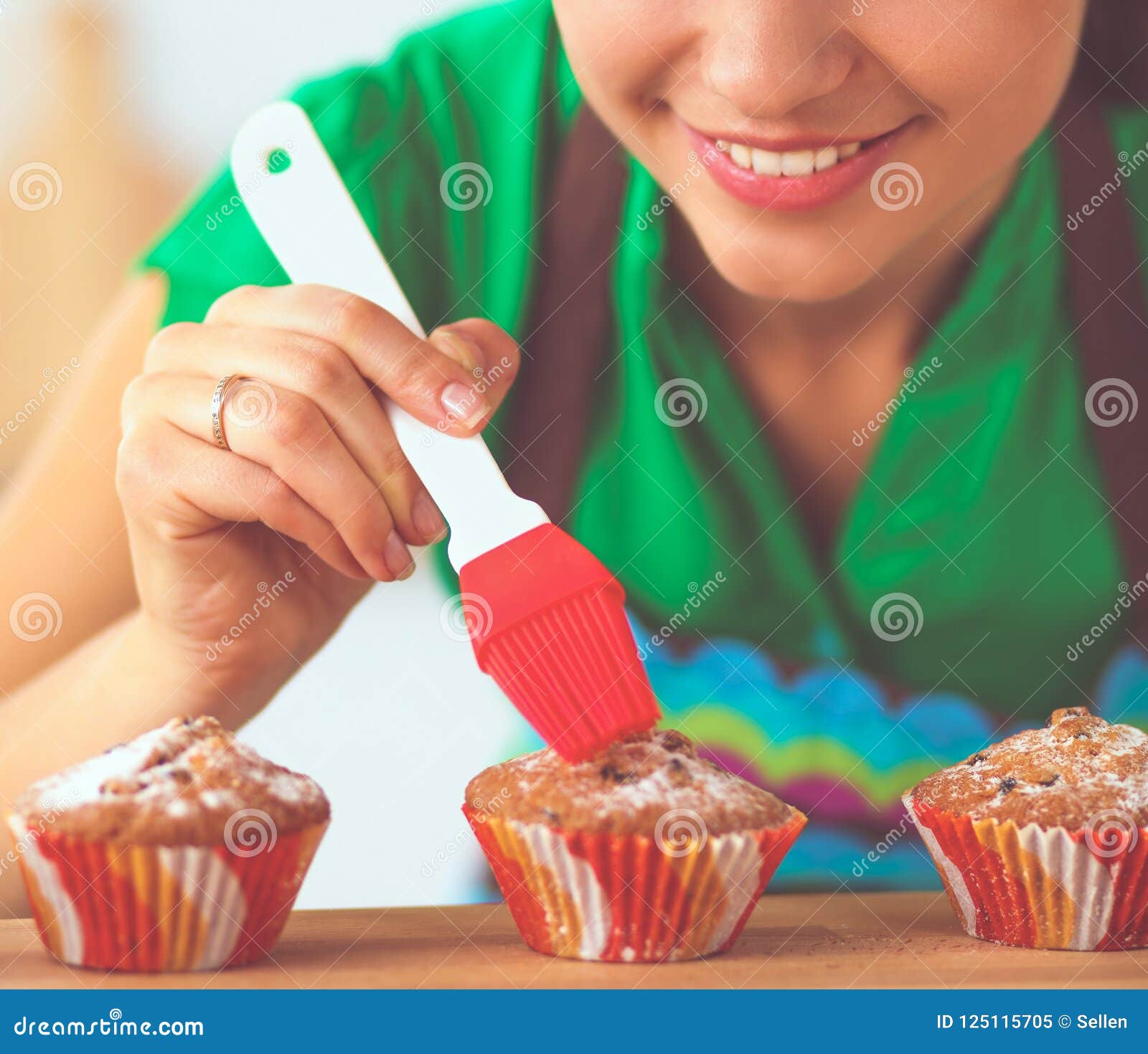 Woman is Making Cakes in the Kitchen Stock Image - Image of sweet ...