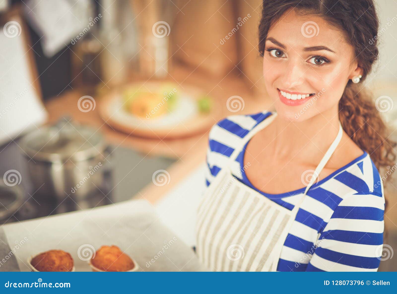 Woman is Making Cakes in the Kitchen Stock Photo - Image of tasty ...