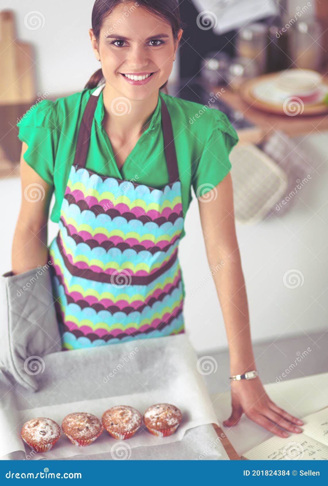 Woman is Making Cakes in the Kitchen Stock Photo - Image of beautiful ...