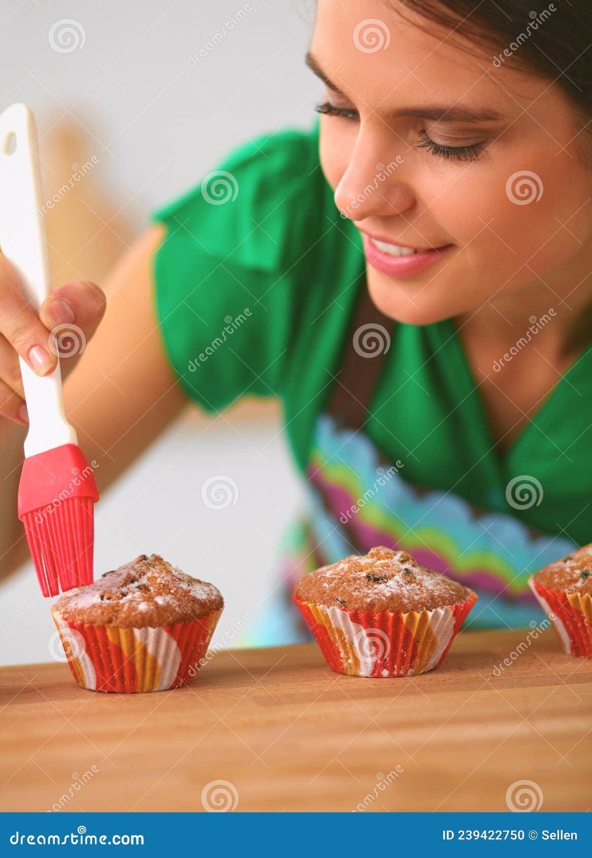 Woman is Making Cakes in the Kitchen Stock Photo - Image of house ...