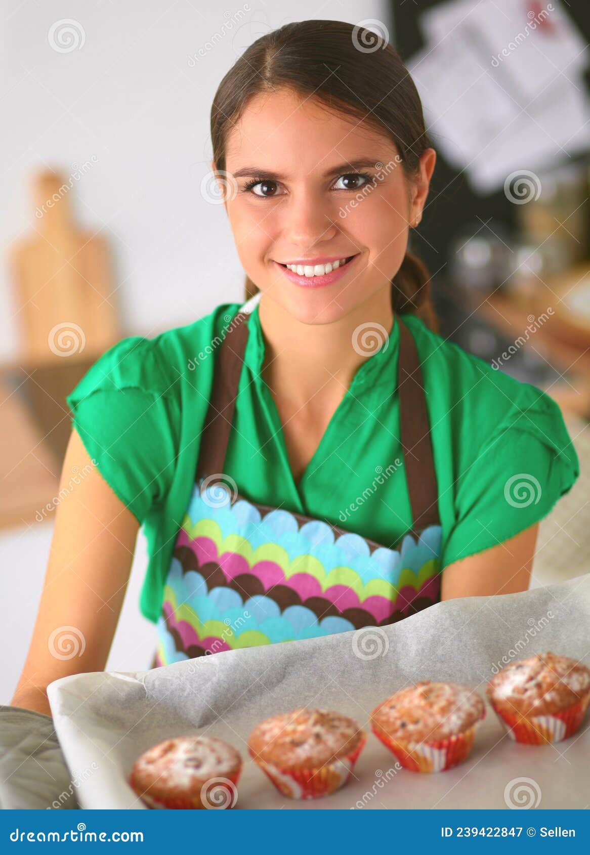 Woman is Making Cakes in the Kitchen Stock Image - Image of young ...