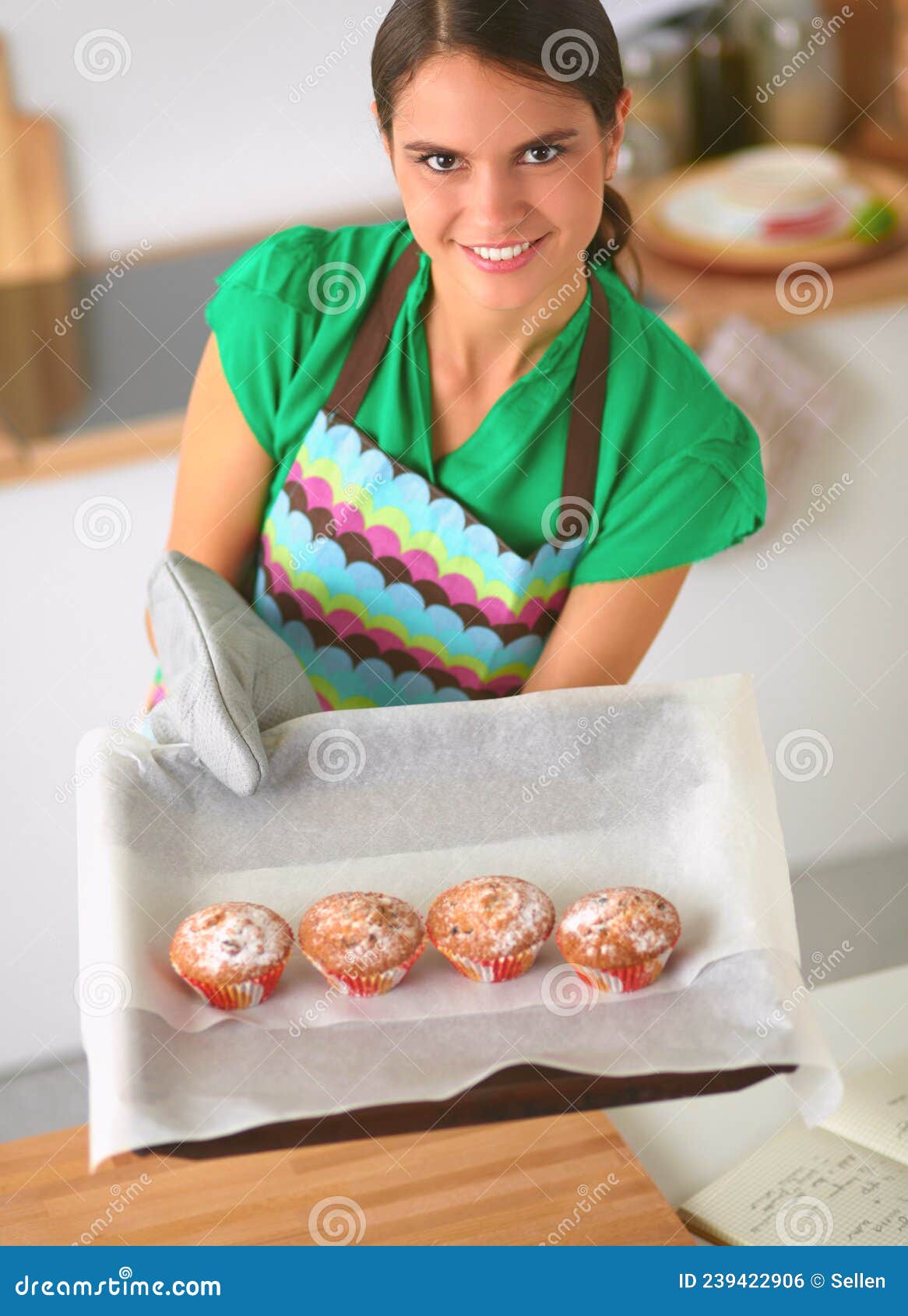 Woman is Making Cakes in the Kitchen Stock Photo - Image of smiling ...