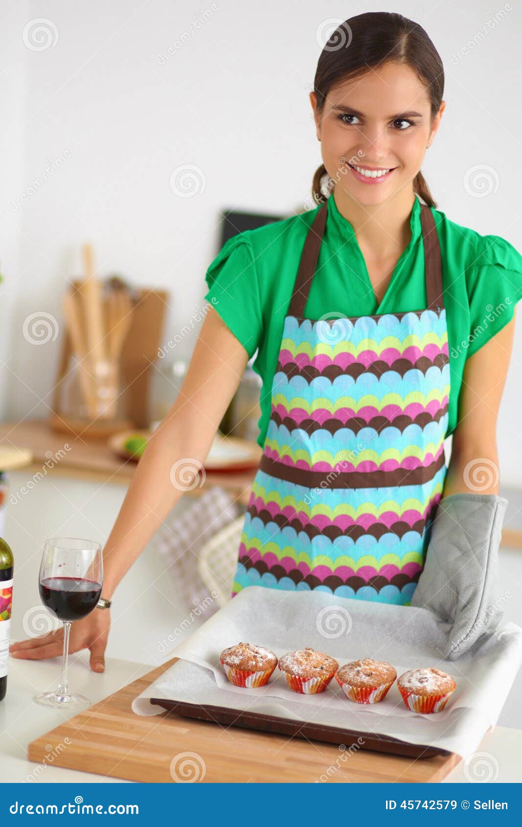 Woman is Making Cakes in the Kitchen Stock Image - Image of tasty ...