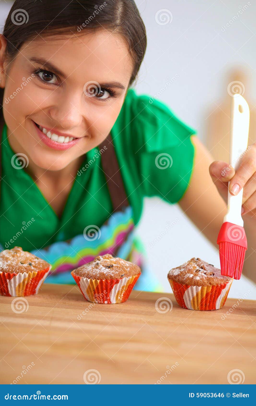 Woman is Making Cakes in the Kitchen Stock Photo - Image of cook, food ...