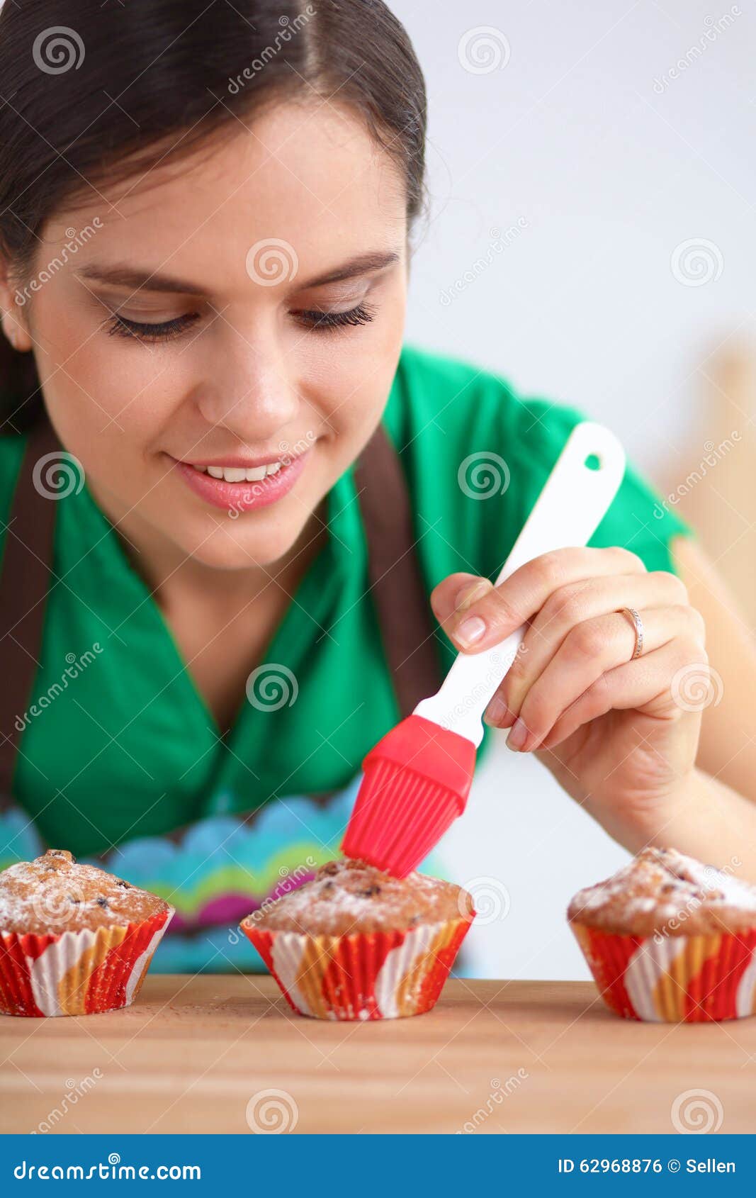 Woman is Making Cakes in the Kitchen Stock Photo - Image of food, apron ...