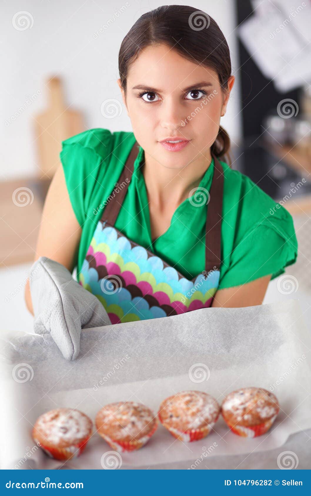Woman is Making Cakes in the Kitchen Stock Photo - Image of decoration ...