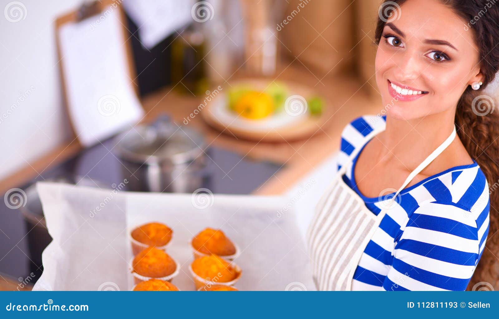 Woman is Making Cakes in the Kitchen Stock Image - Image of preparing ...