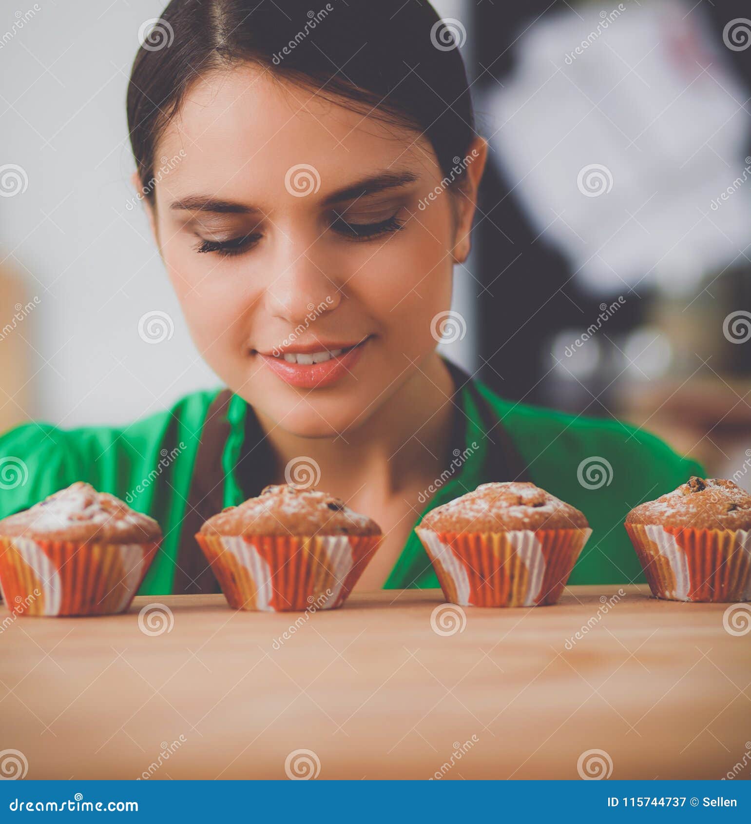 Woman is Making Cakes in the Kitchen Stock Image - Image of cake, woman ...