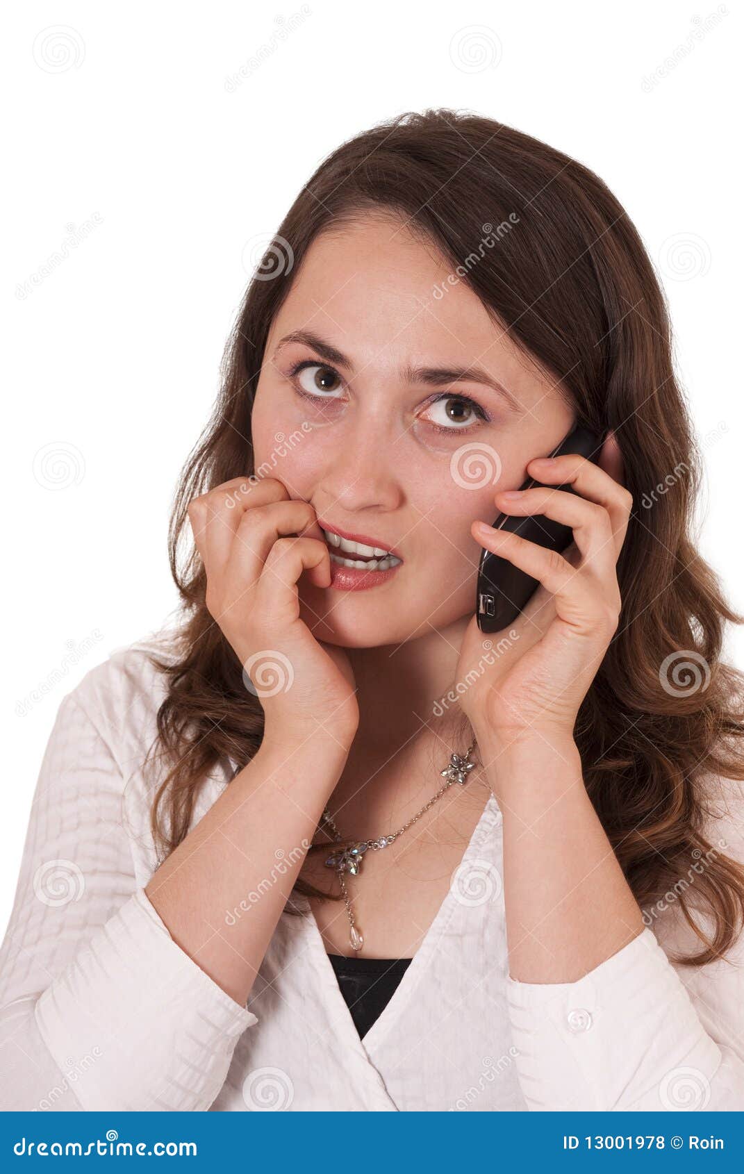 Woman is making a call stock photo. Image of person, phone - 13001978