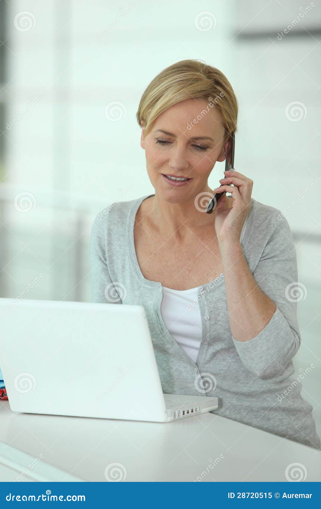 Woman making a call stock image. Image of indoors, pretty - 28720515