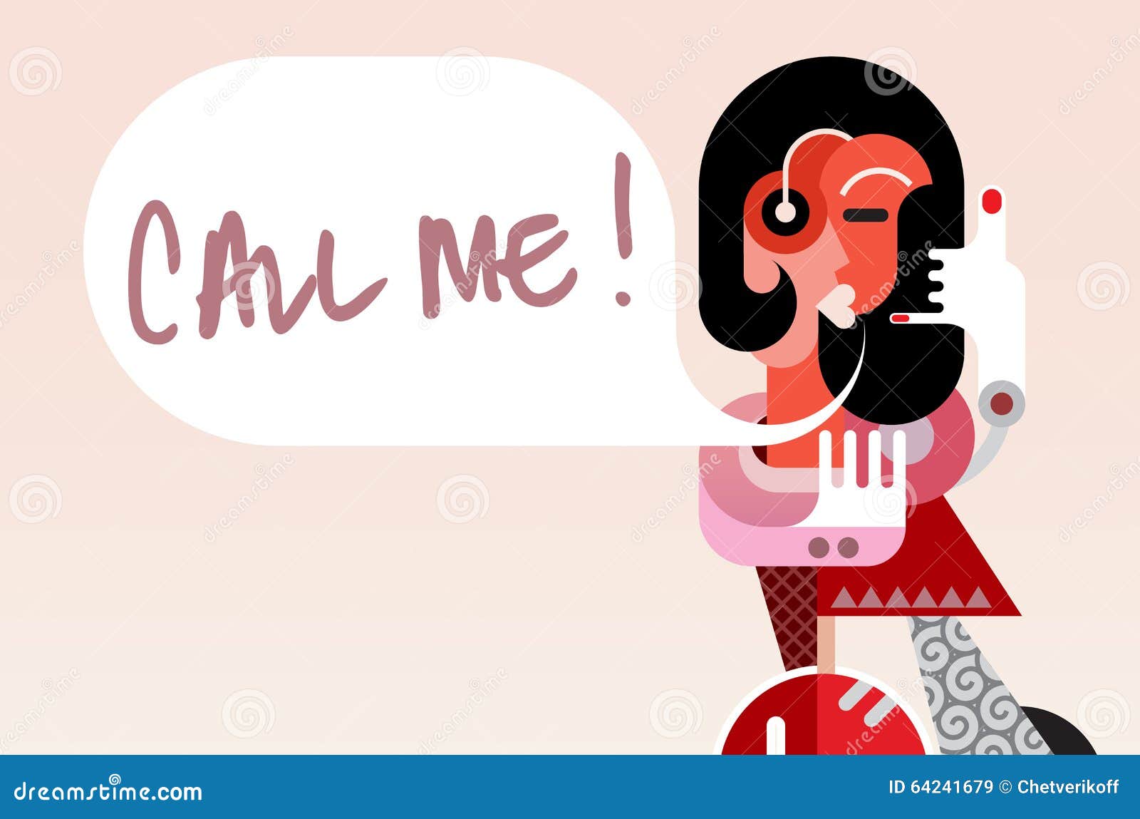 Woman Making Call Me Gesture Stock Vector - Illustration of speaking ...