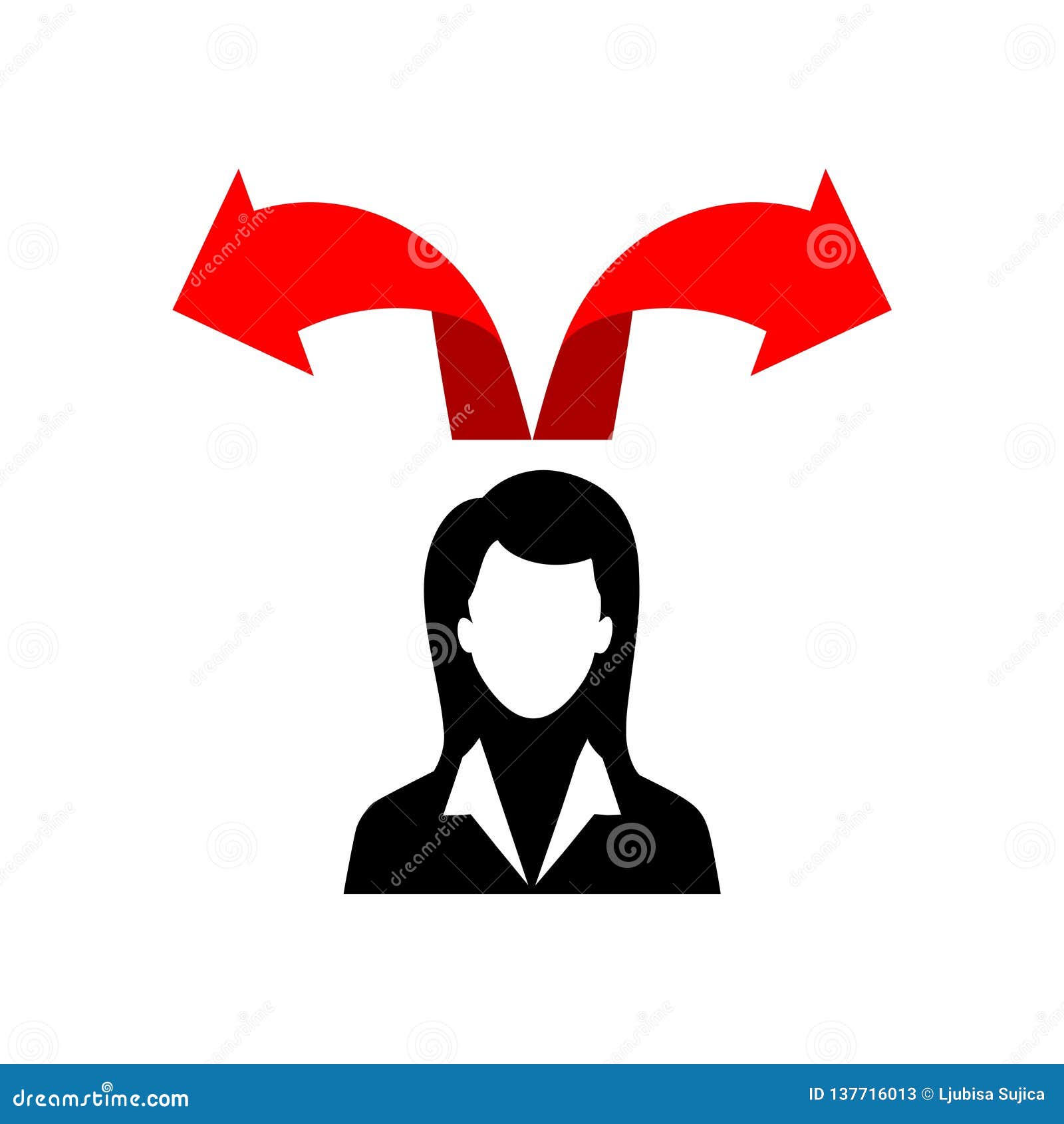 Woman Making a Choice Icon or Logo Stock Vector - Illustration of ...