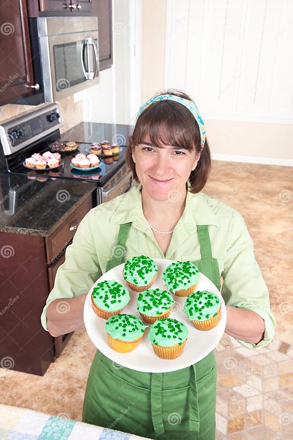Woman making cupcakes stock photo. Image of home, life - 17388028