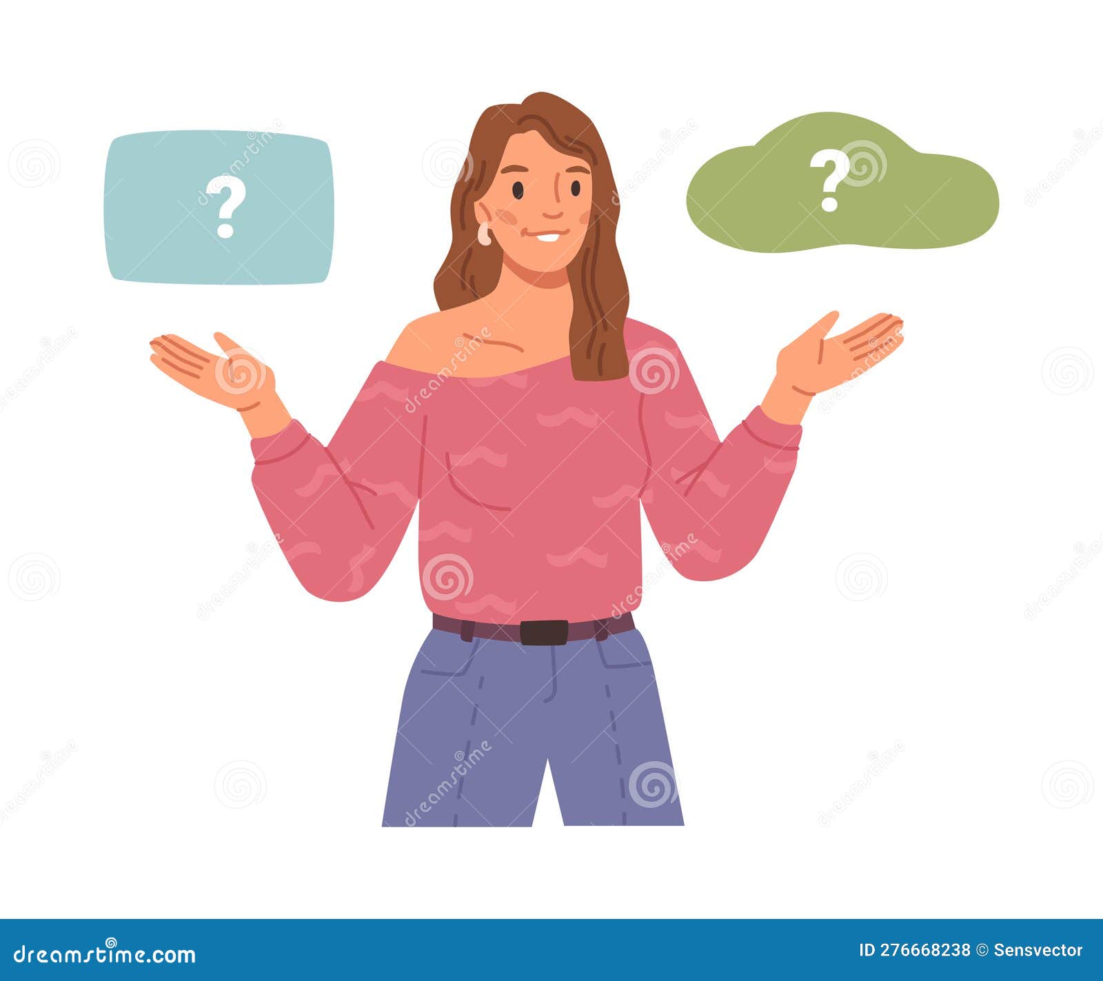 Woman Making Decision, Choosing Stock Vector - Illustration of idea ...