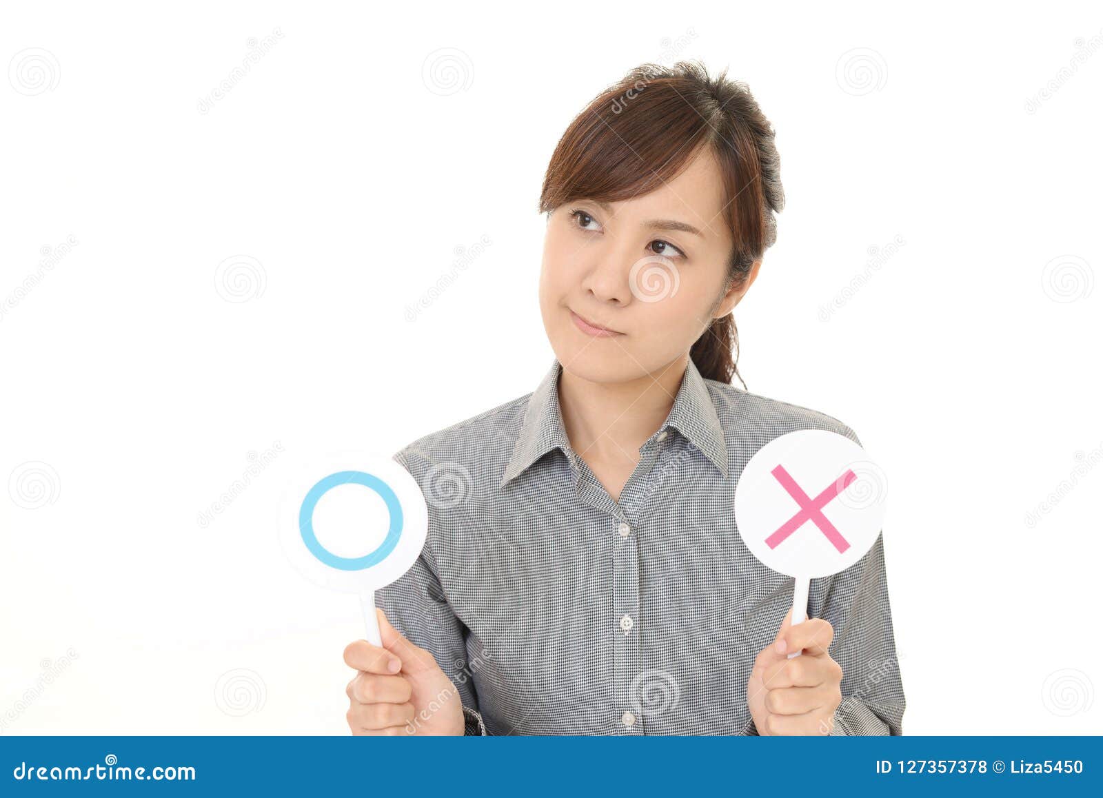 Woman are Deciding Yes or No Stock Photo - Image of choose, emotional ...