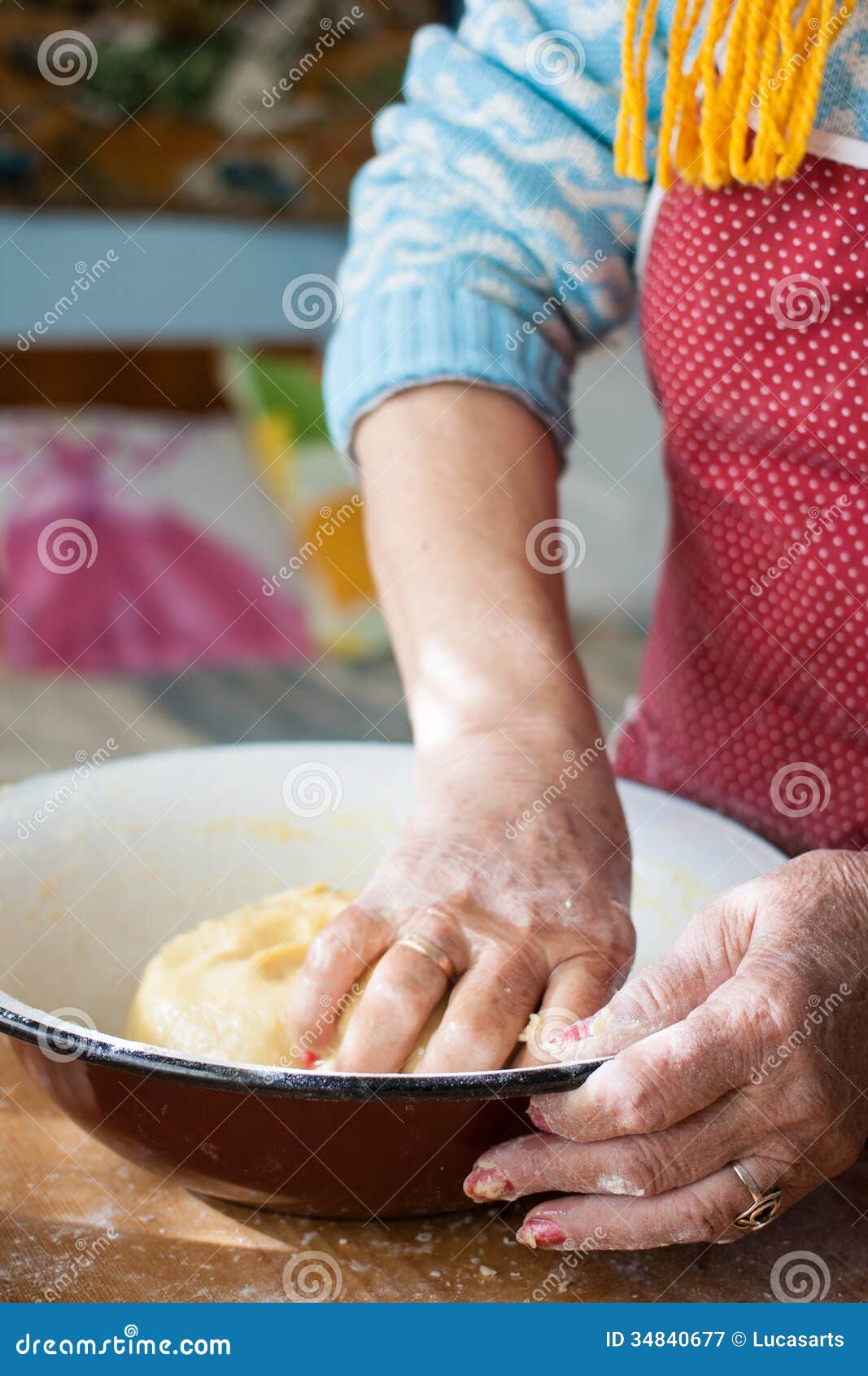 Woman making dough stock image. Image of fresh, bowl - 34840677