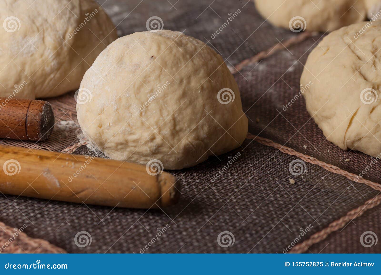 Woman Making Dought.Dought for Pizza and Bread Stock Image - Image of ...