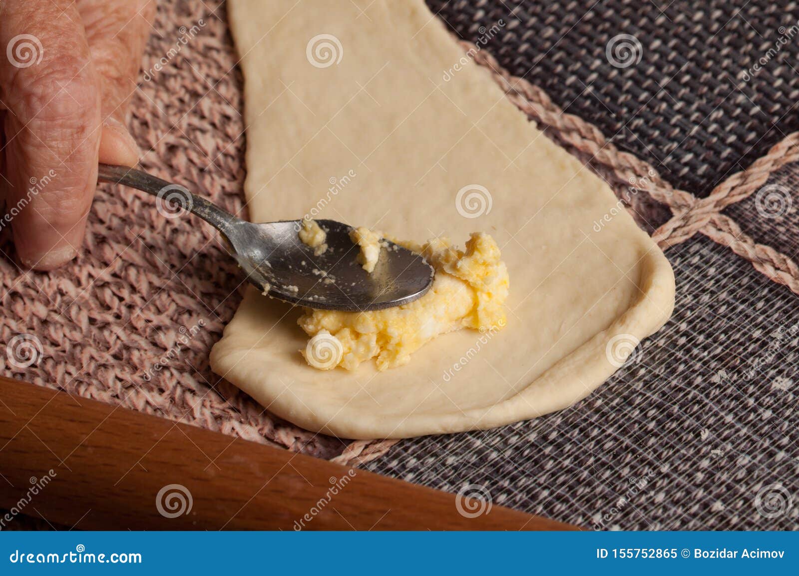 Woman Making Dought.Dought for Pizza and Bread Stock Image - Image of ...