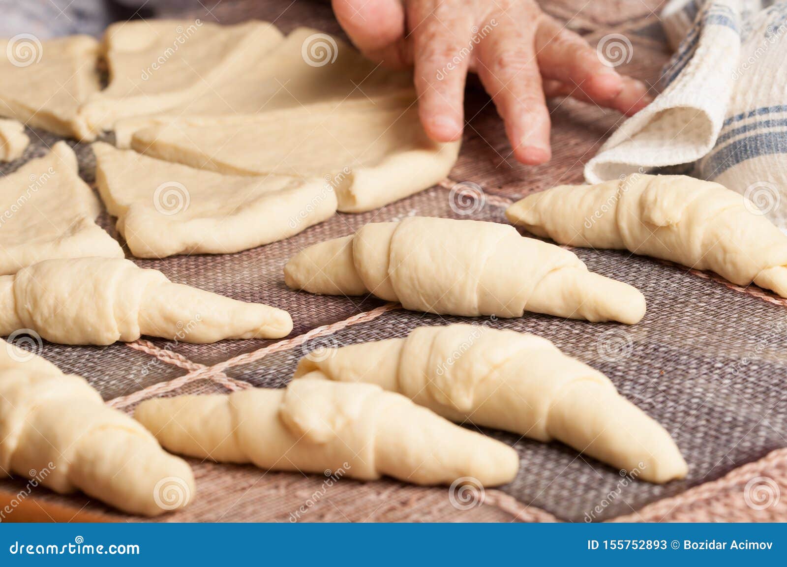 Woman Making Dought.Dought for Pizza and Bread Stock Image - Image of ...