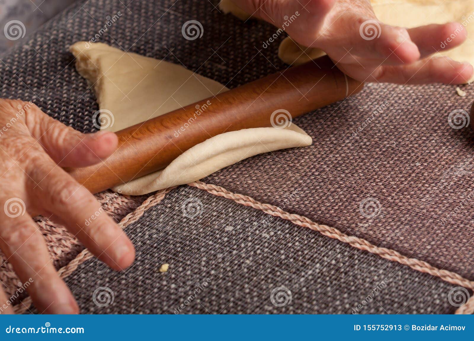Woman Making Dought.Dought for Pizza and Bread Stock Image - Image of ...