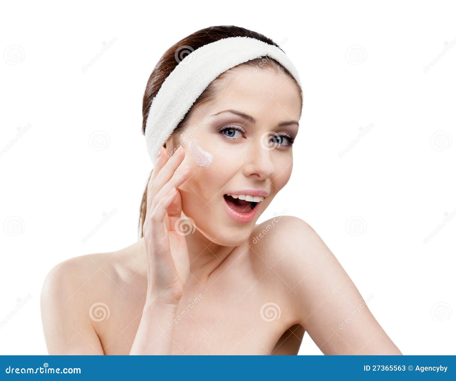 Woman Making Face Smoothing Procedures Stock Image - Image of apply ...