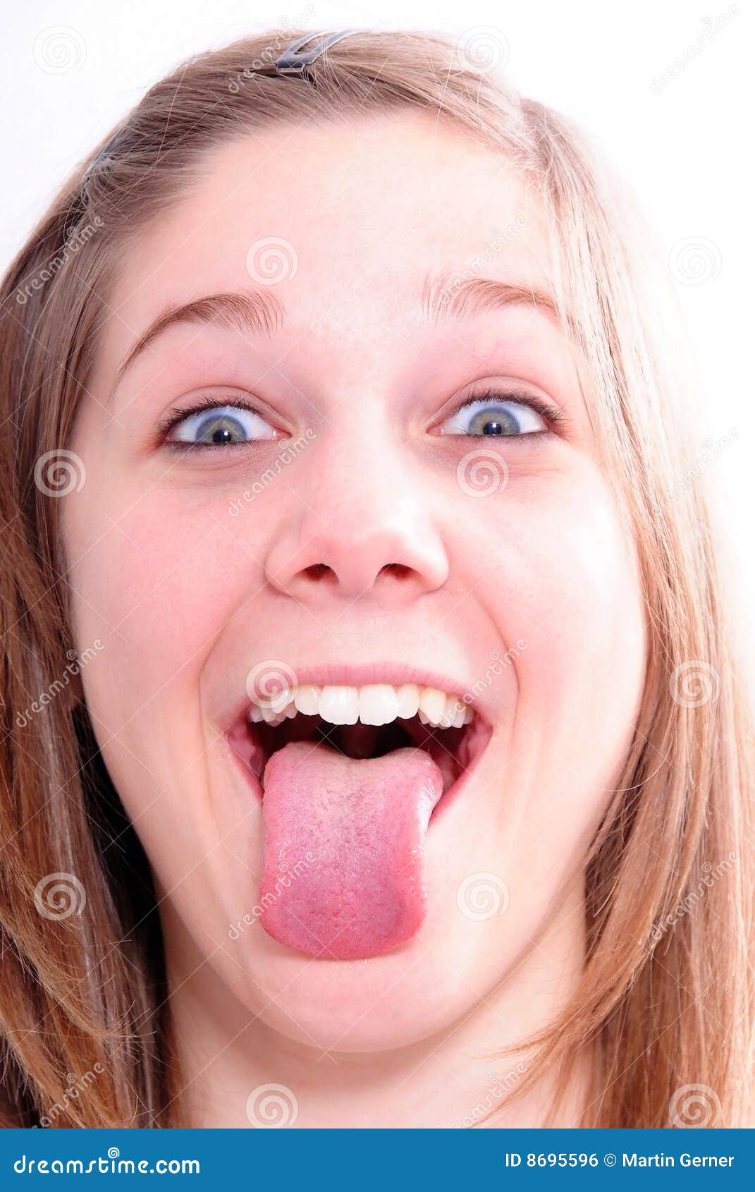 Woman making faces stock photo. Image of isolated, pulling - 8695596