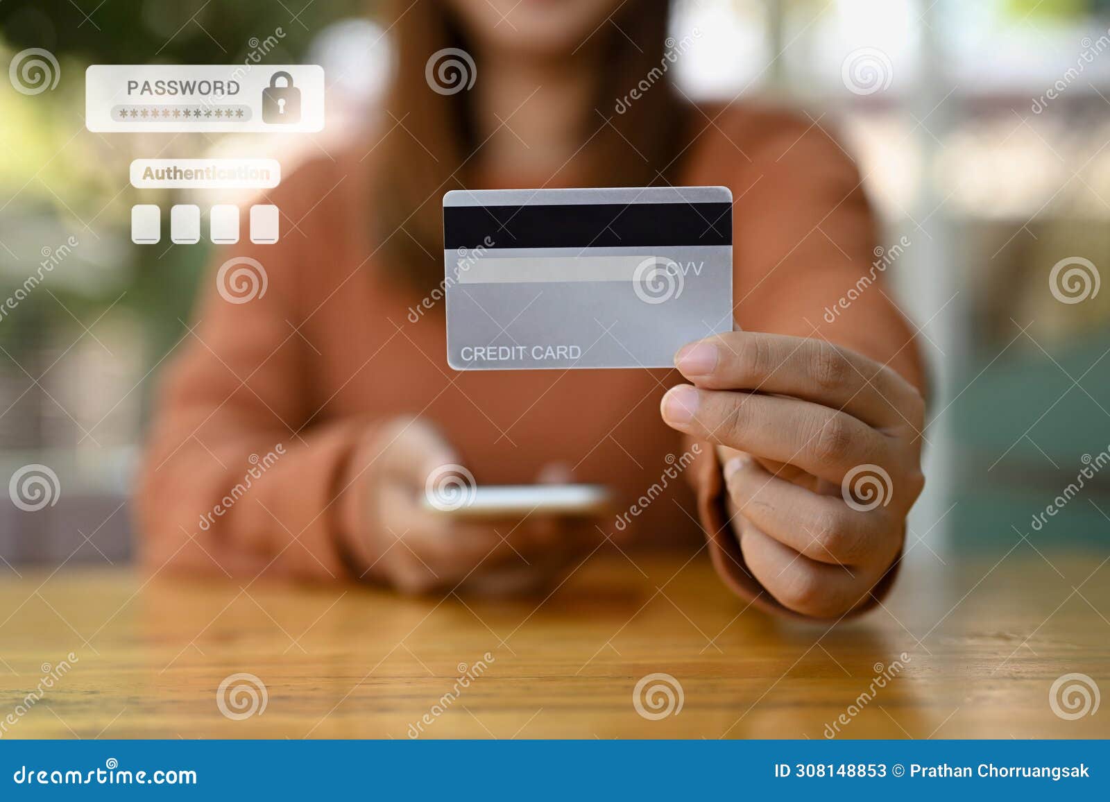 Woman Making Financial Transaction and Receive Verification Codes by ...