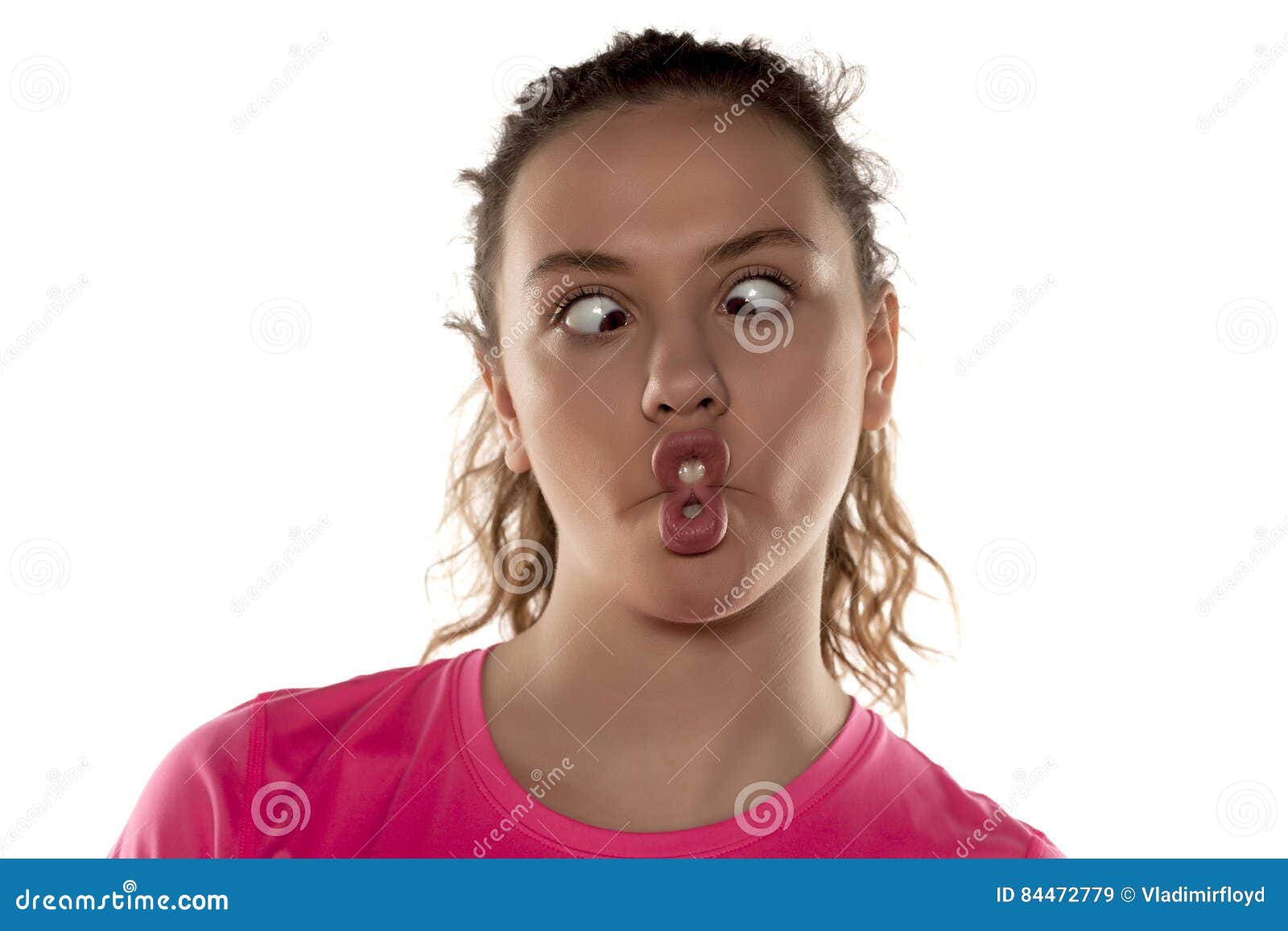 Woman making fish face stock image. Image of close, face - 84472779