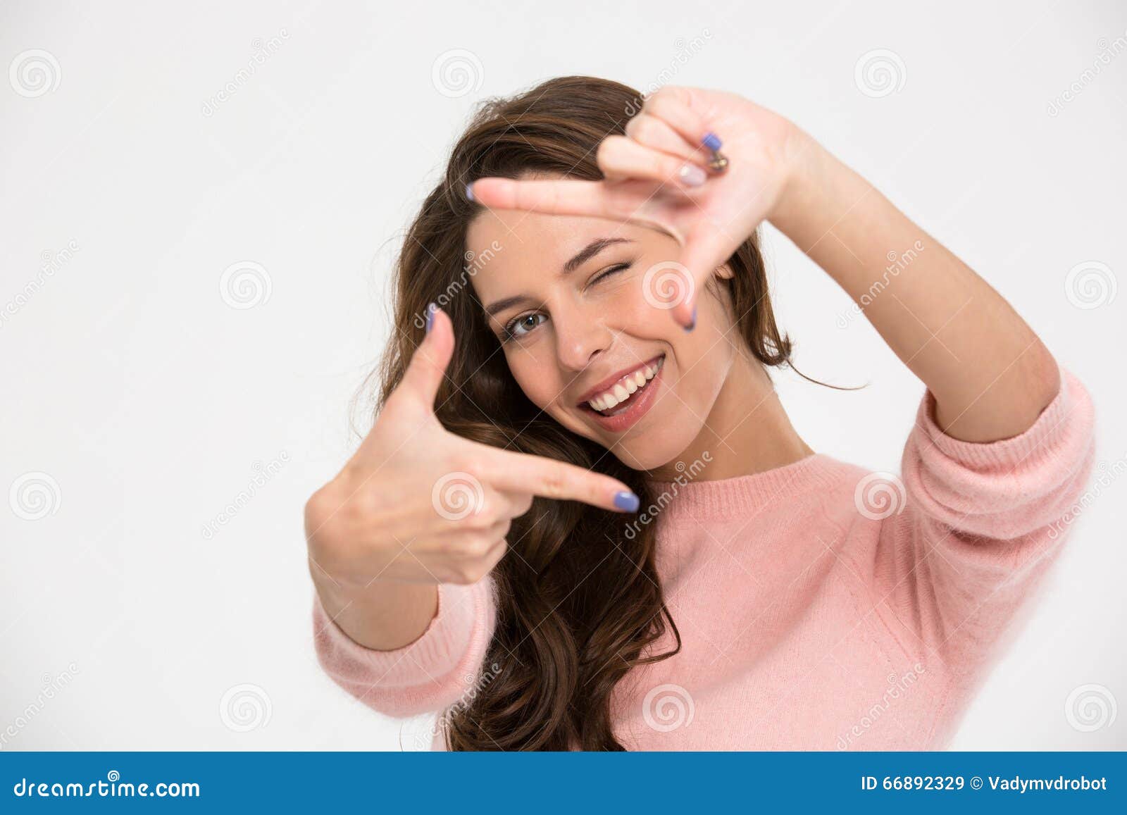 Woman Making Frame with Fingers Stock Image - Image of creativity, hand ...