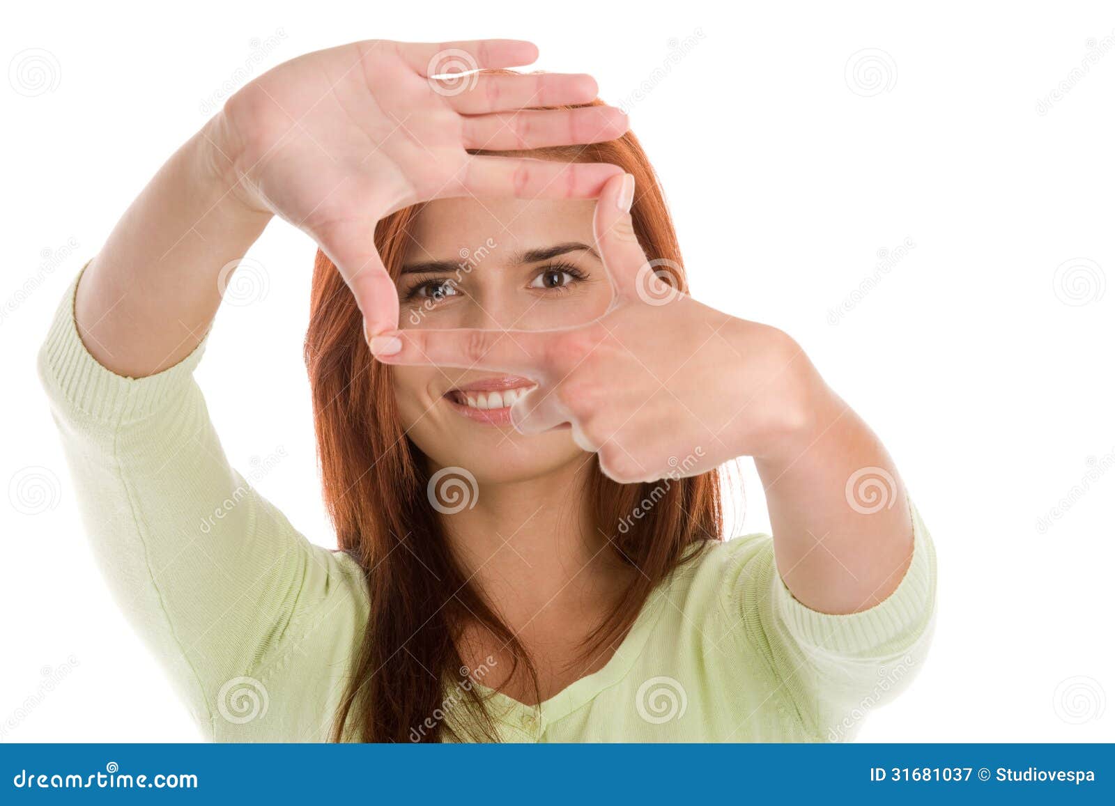 Woman Making a Frame with Her Hands Stock Image - Image of hand, lady ...