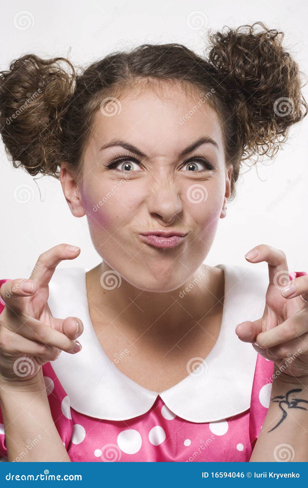 Woman making a funny face stock photo. Image of girl - 16594046