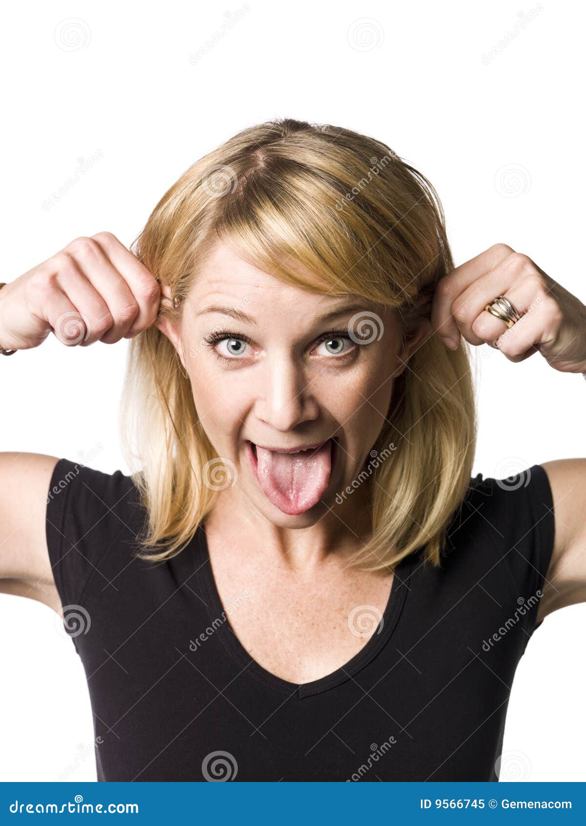 Woman making a funny face stock image. Image of crossed - 9566745
