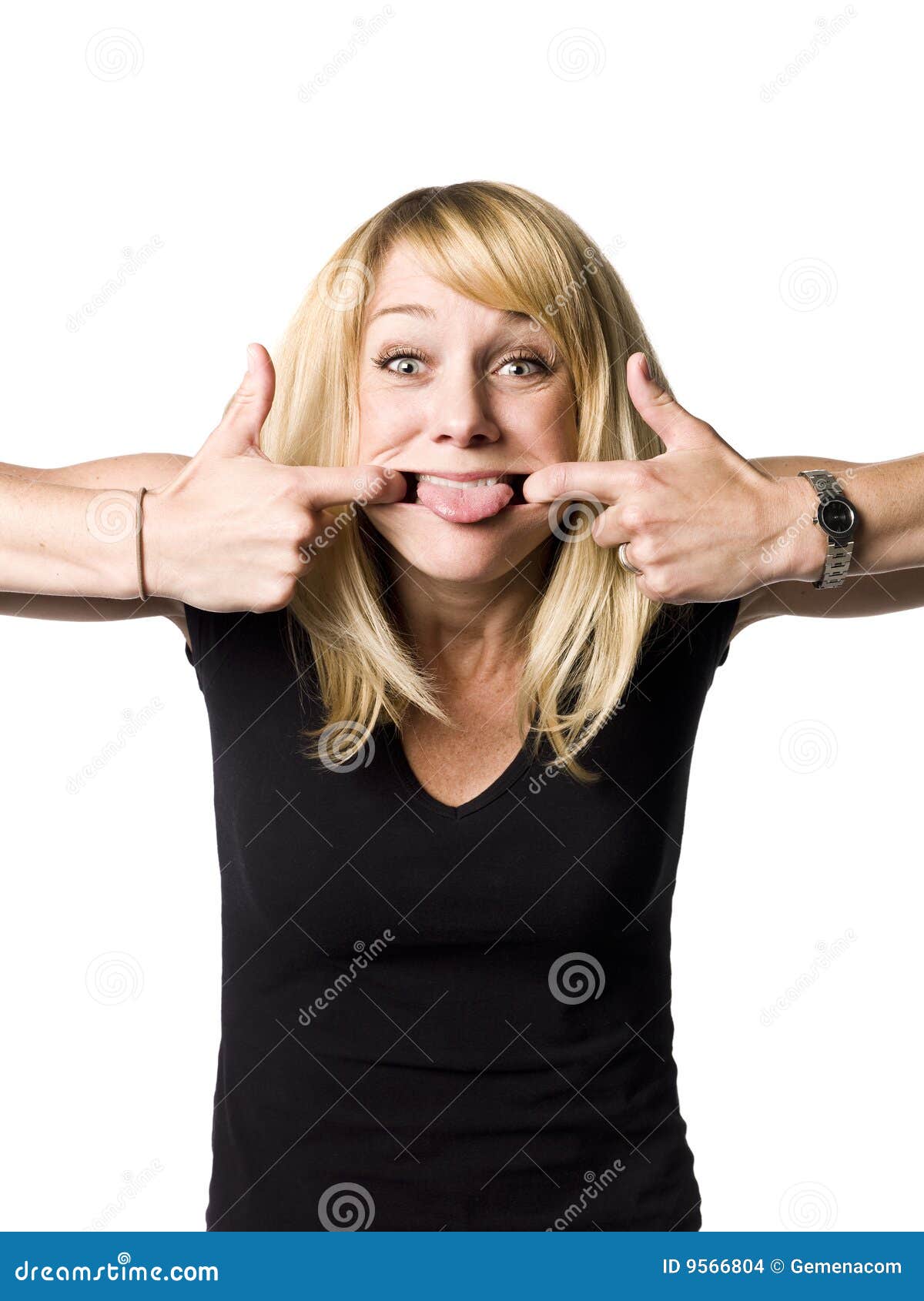 Woman making a funny face stock photo. Image of expression - 9566804