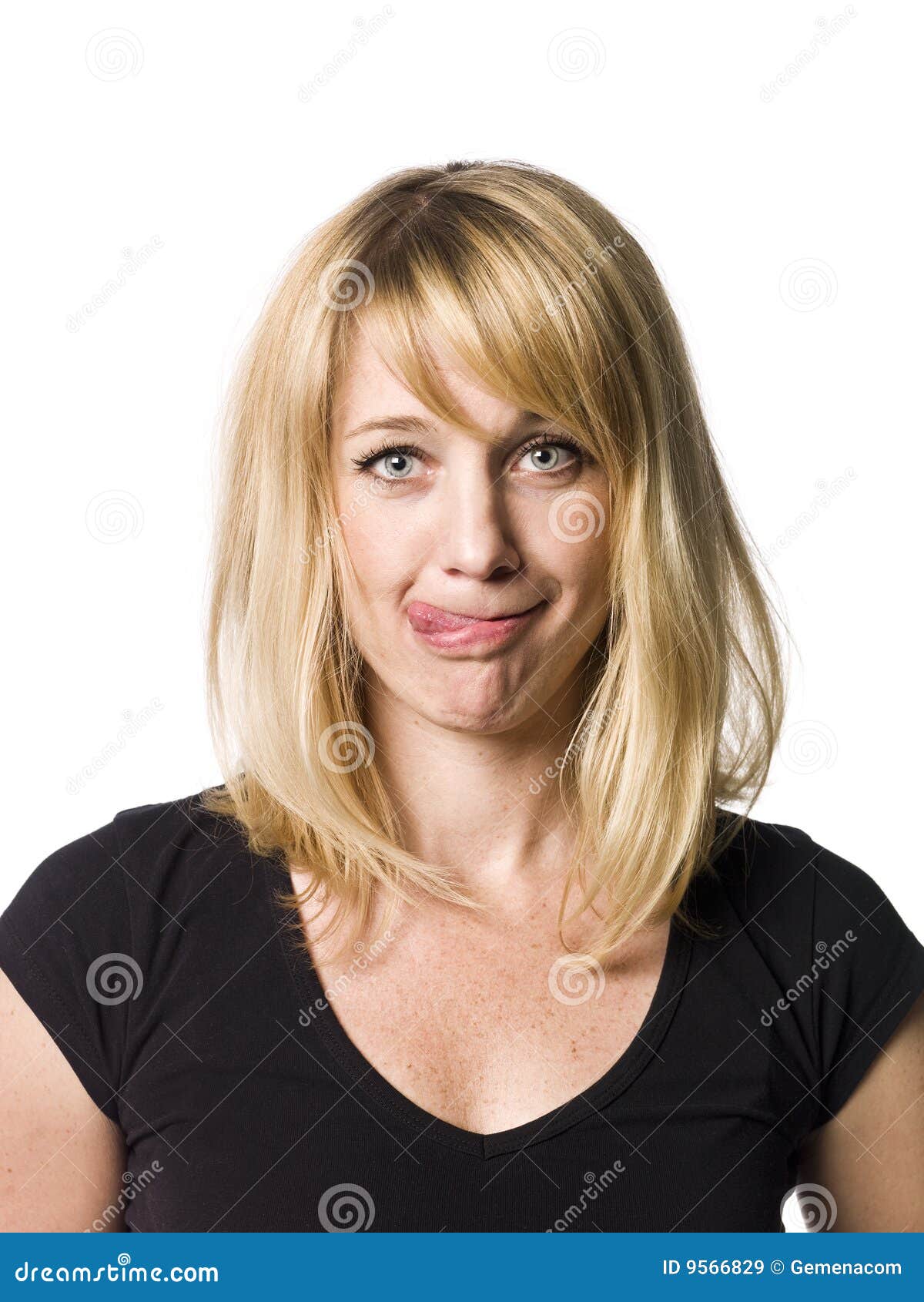 Woman making a funny face stock image. Image of facial - 9566829