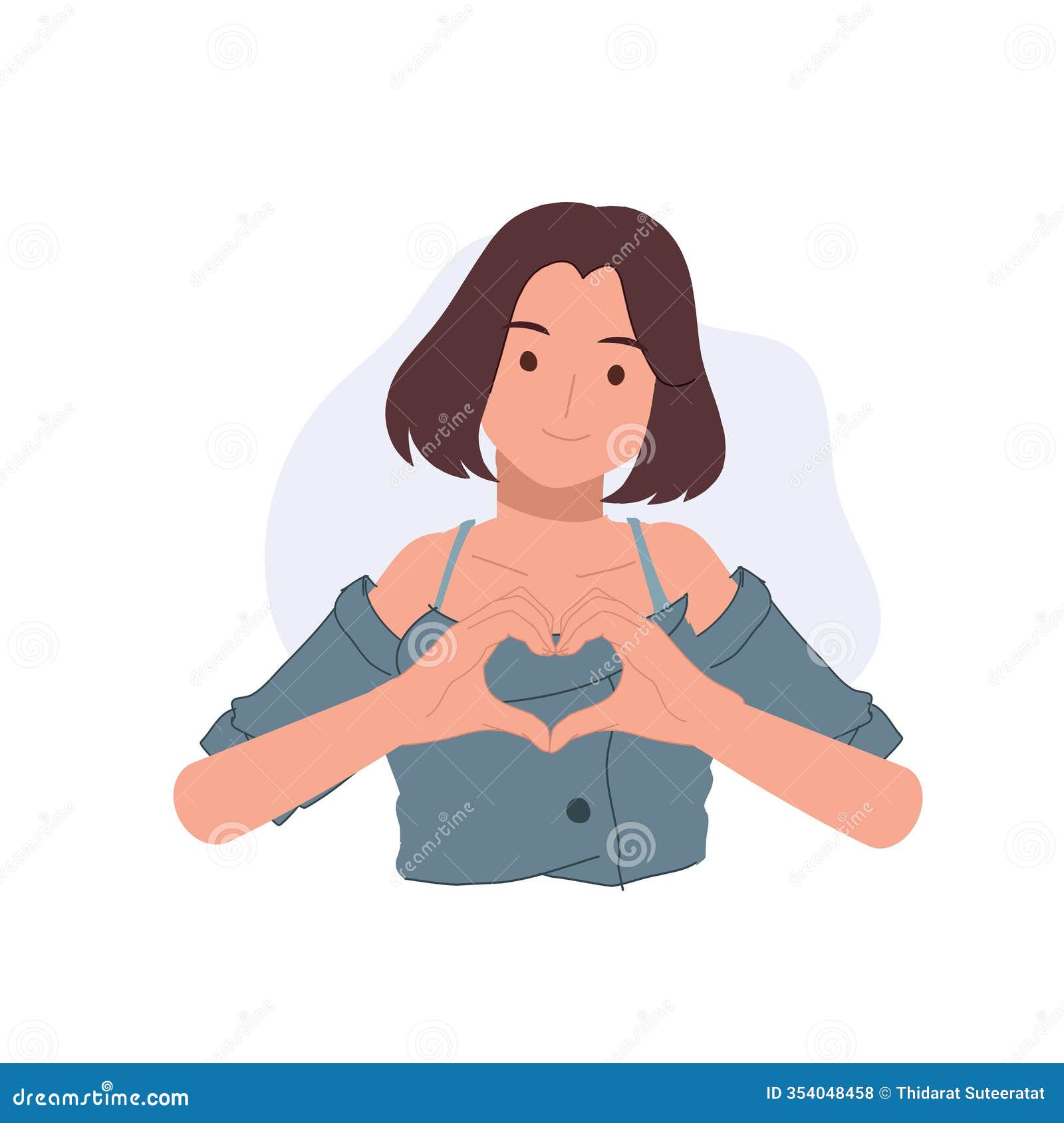 Woman Making Heart Gesture with Hands. Making Hand Heart Symbol Stock ...