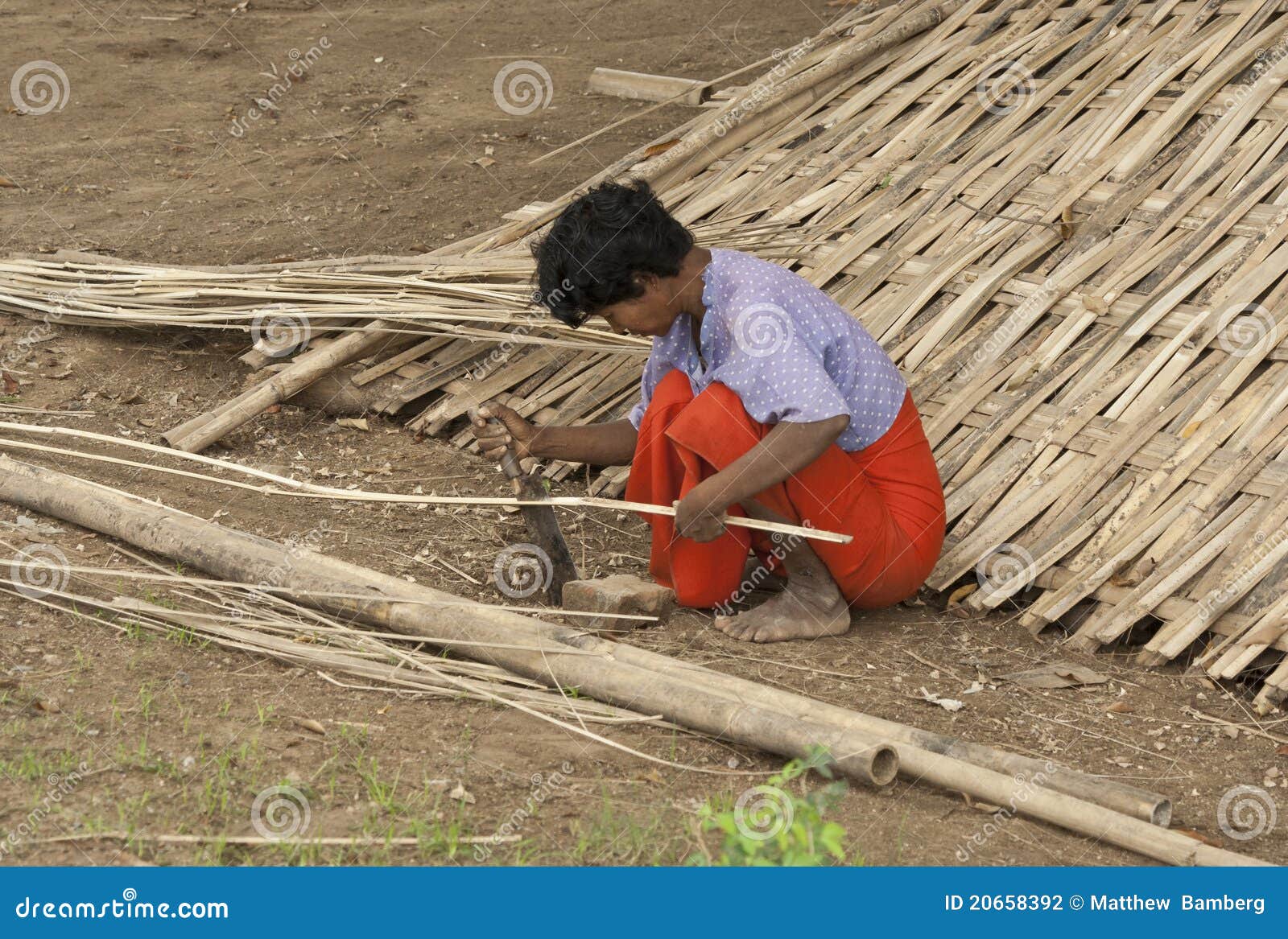 Woman Making House editorial photography. Image of bamboo - 20658392